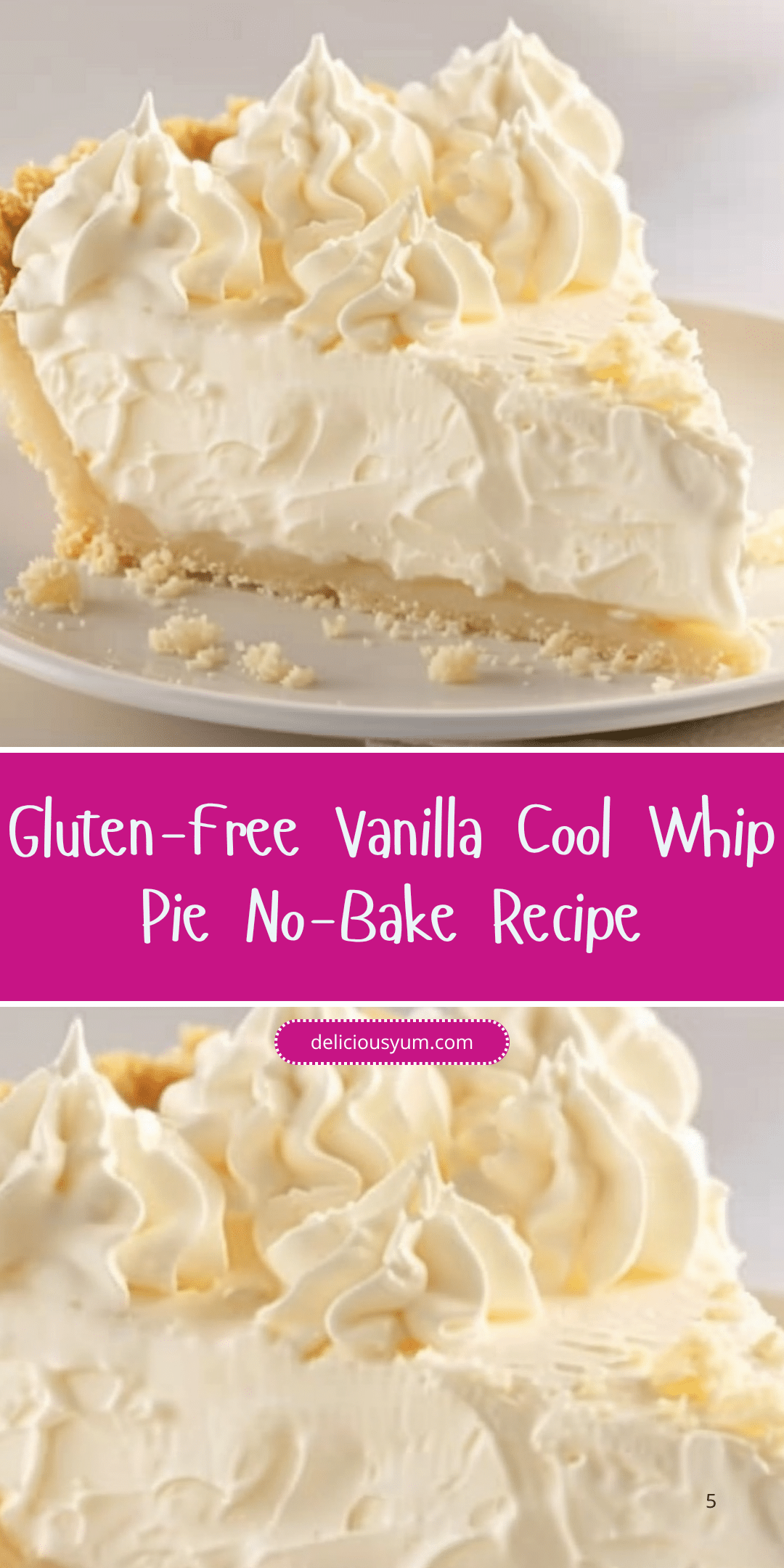 Vanilla Cool Whip Pie | deliciousyum