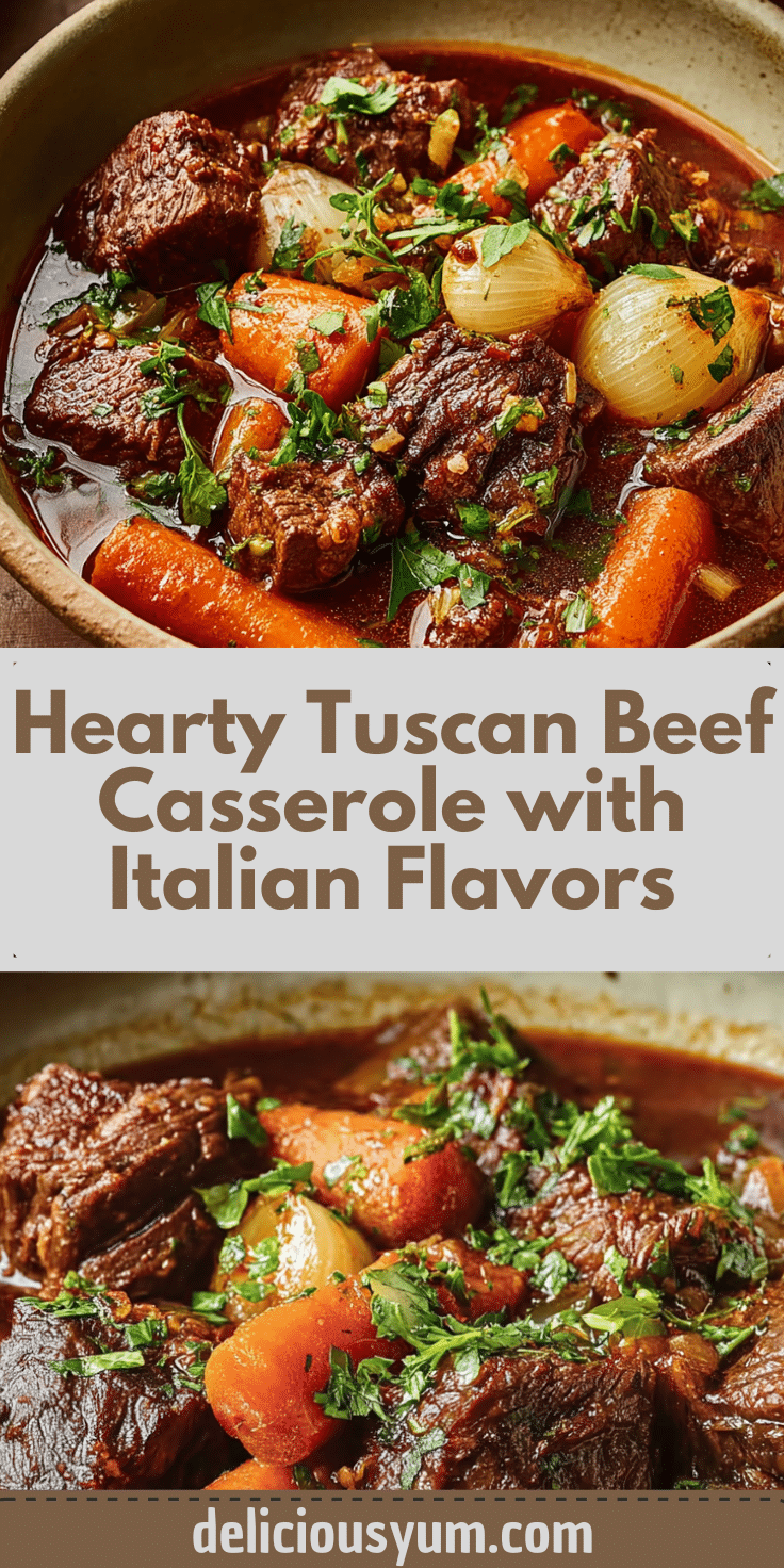 Tuscan Beef Casserole Delight: Rustic Comfort in Every Bite