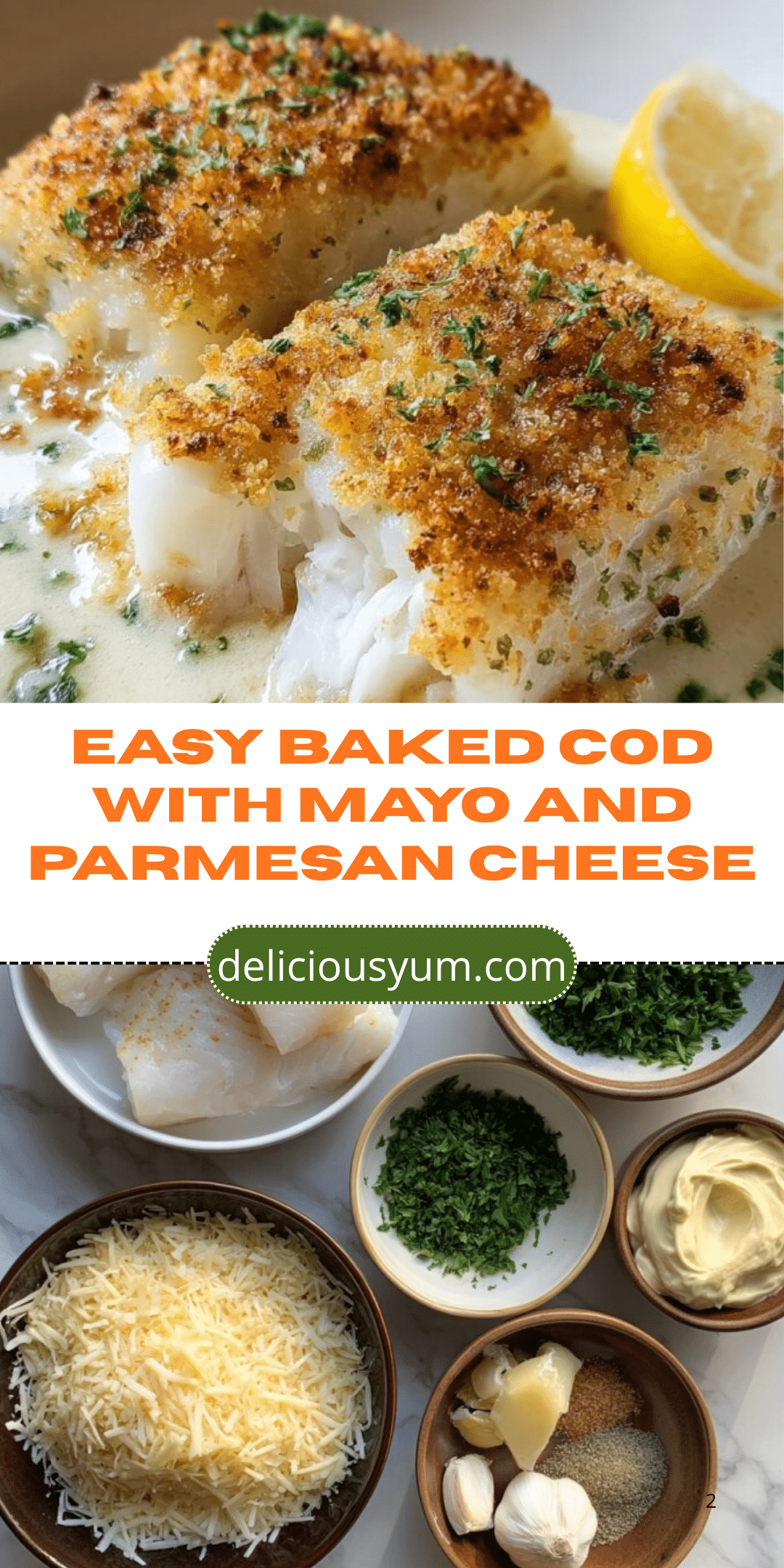 Quick Baked Cod with Mayonnaise and Parmesan – Easy Fish Dinner