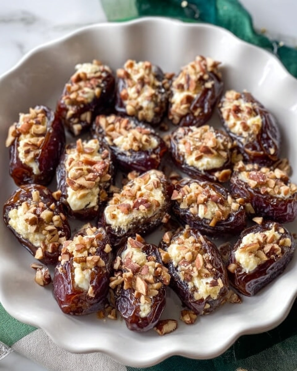 Easy Goat Cheese Stuffed Dates with Pecans & Honey