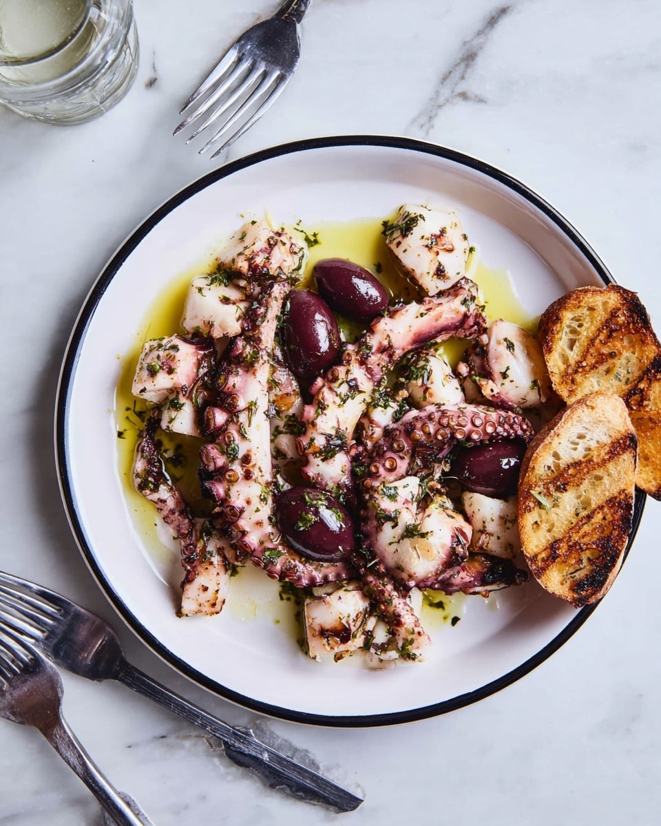 Greek Marinated Octopus in Vinegar | Authentic Mediterranean Seafood
