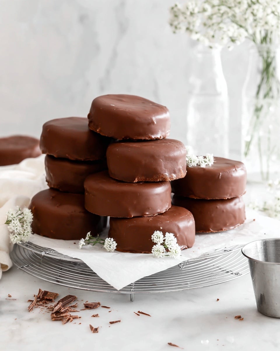 Mini Chocolate Cakes with Marshmallow Filling & Chocolate Coating